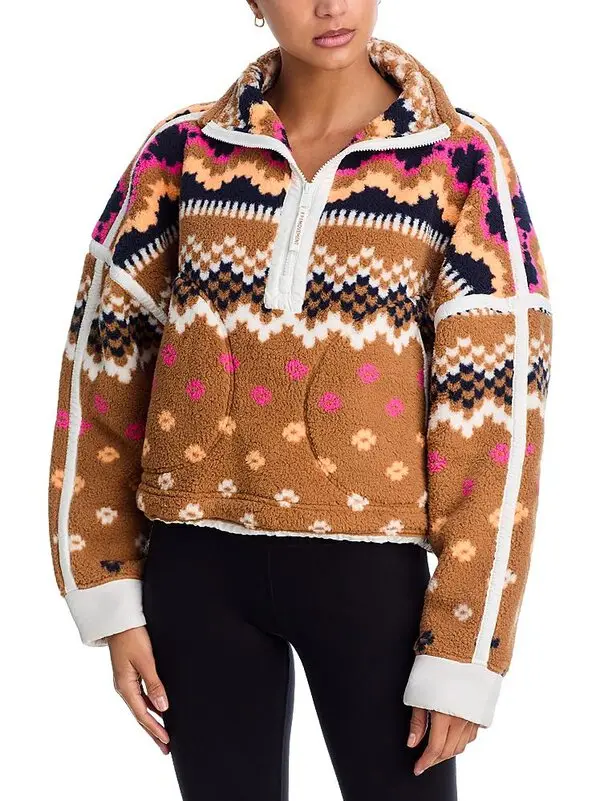 Free People Printed Mountain High Fleece - Isle Knit