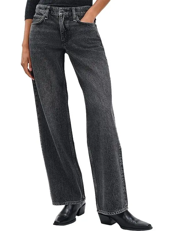 Rag & Bone Saige Mid-rise Relaxed Leg Jeans - Charcoal