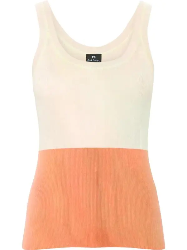 Paul Smith Colourblock Ribbed Tank Top - Neutrals