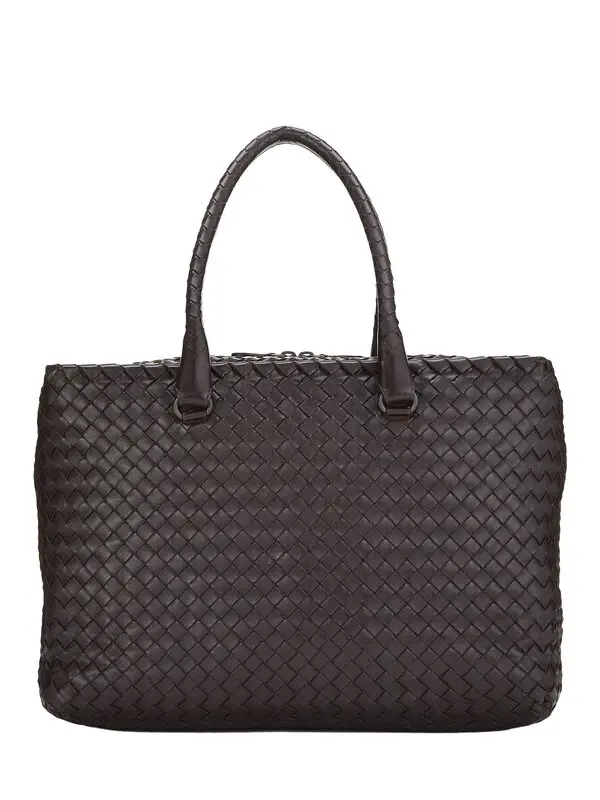Bottega Veneta Intrecciato Brick Tote - Brown