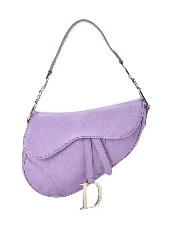 Dior Leather Saddle Bag - Purple