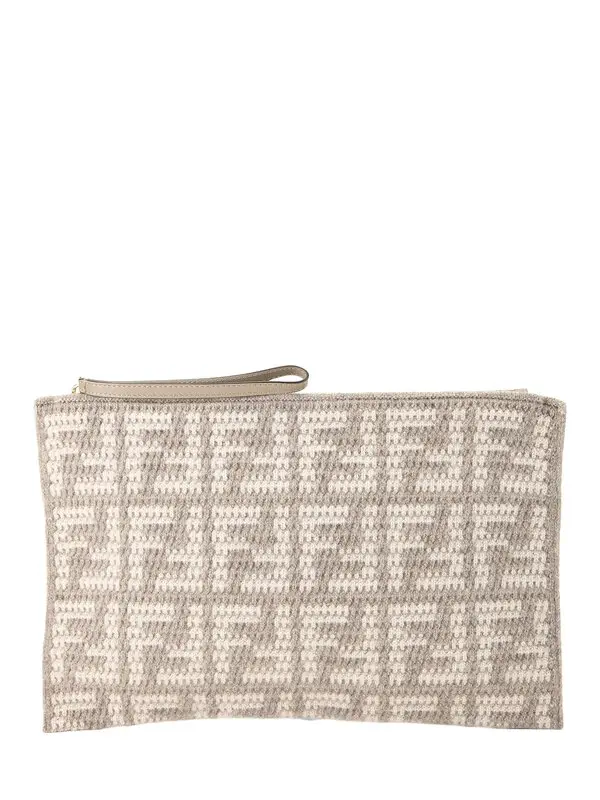 Fendi Knit Zucca Wristlet - Grey