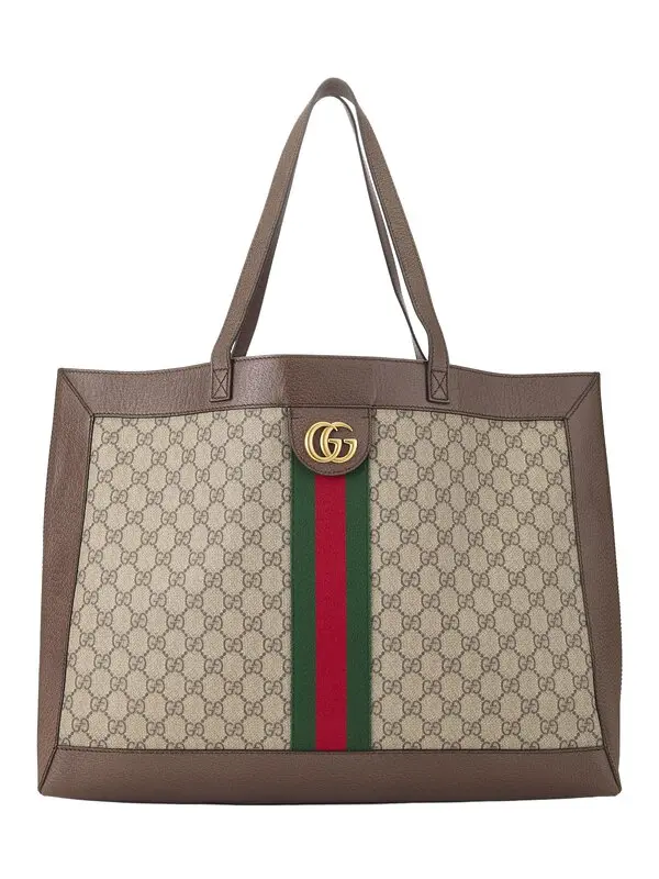 Gucci Gg Supreme Canvas Ophidia Tote - Brown