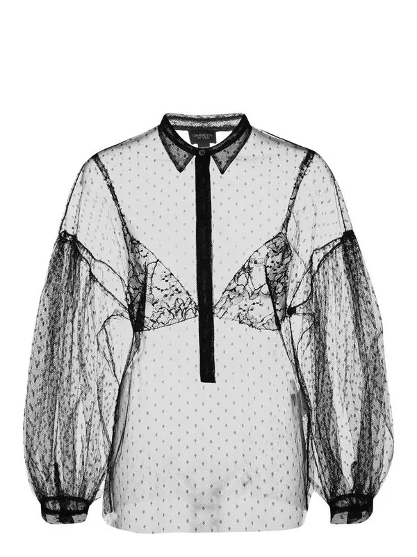 Giambattista Valli Sheer Lace Shirt - Black
