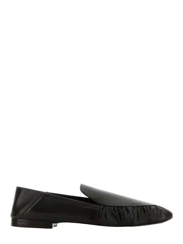 Saint Laurent Alain Ruffled Leather Loafers - Black