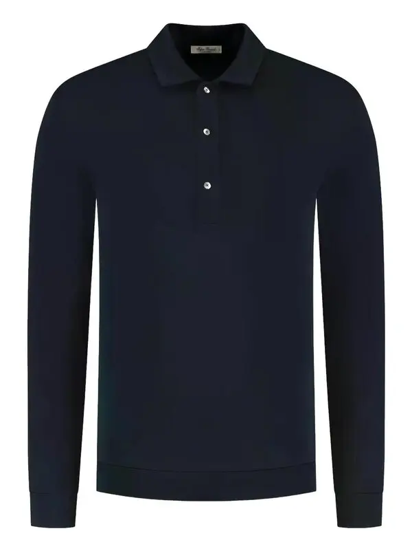 STEFAN BRANDT Long Sleeve Lim 3b Lafr Polo Shirt - Blue
