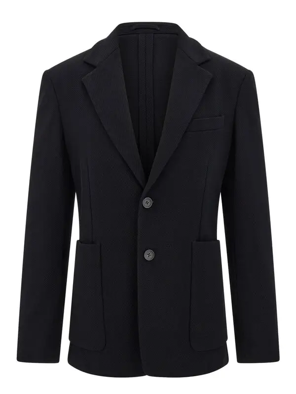 FERRAGAMO Single Breasted Jersey Blazer - Black