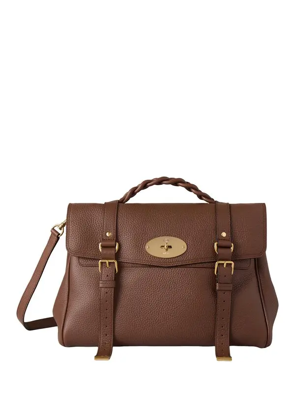 Mulberry Grained Leather Alexa Satchel - Brown