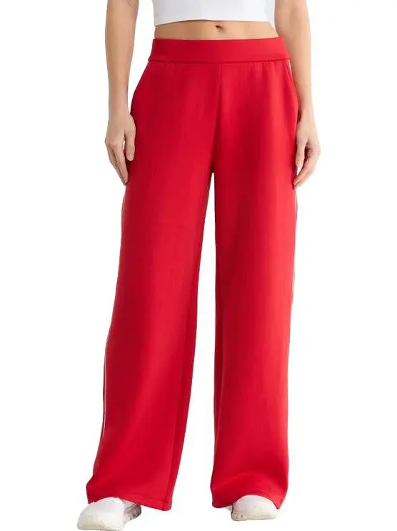 Beyond Yoga Wide Leg Spacer Knit Pants - Holly Red