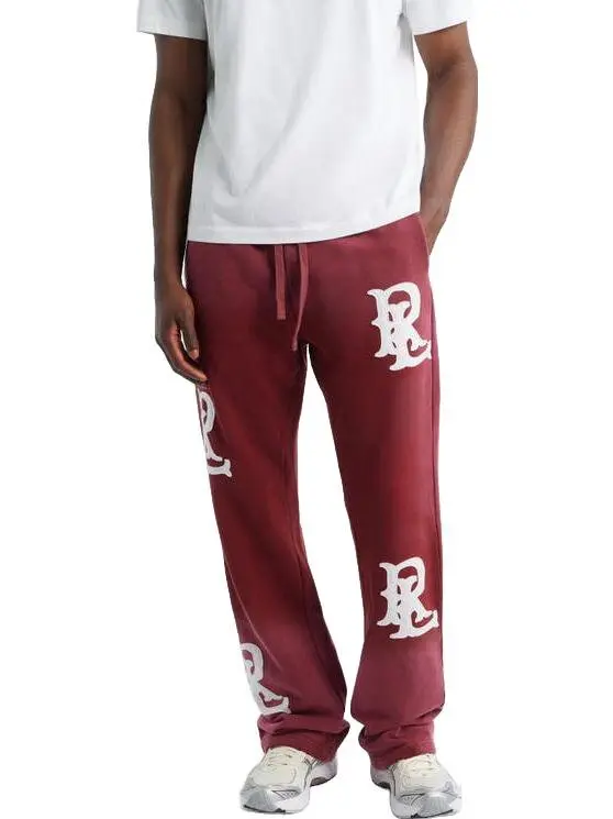 ROLLING LOUD Logo Appliqué Sweatpants - Washed Maroon