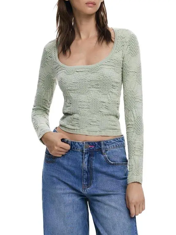 Desigual Textured Knit Top - Water Green