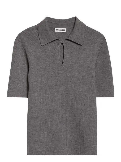 JIL SANDER Virgin Wool Polo - London Fog