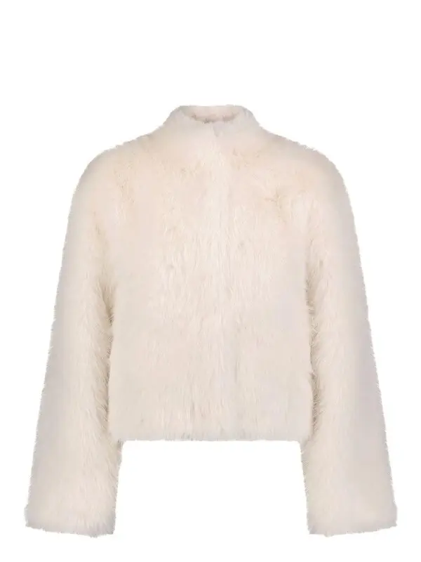 LYLA GRANT Fur-free Short Faux Fox Coat - White