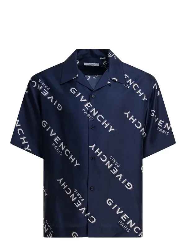 Givenchy Silk Bowling Shirt - Blue