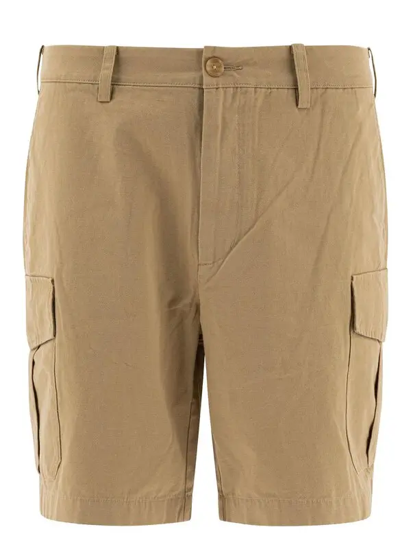 Vince Cotton And Linen Cargo Shorts - Beige