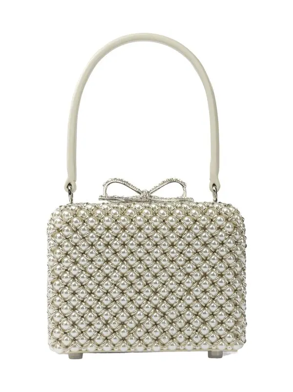 SELF-PORTRAIT Handbag With Pearl Appliqu - Beige