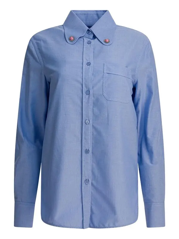Valentino Garavani Embellished Collar Shirt - Light Blue