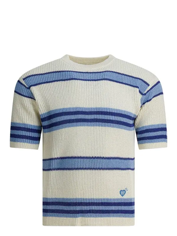 HUMAN MADE Striped Knit Short-sleeved Jersey - Blue