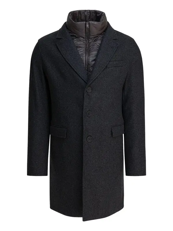 Herno Wool Coat With Vest - Grey