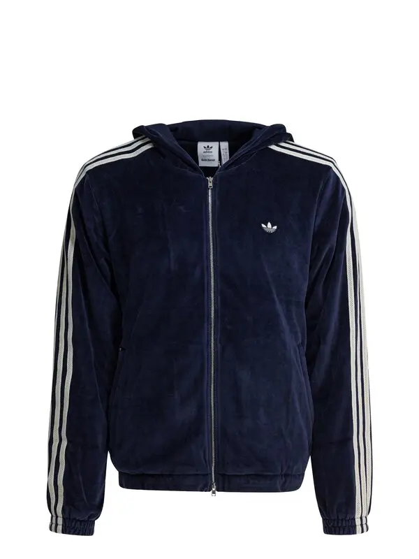 Adidas Originals By Alexander Wang Wales Bonner Velour Zip-up Sweatshirt - Blue