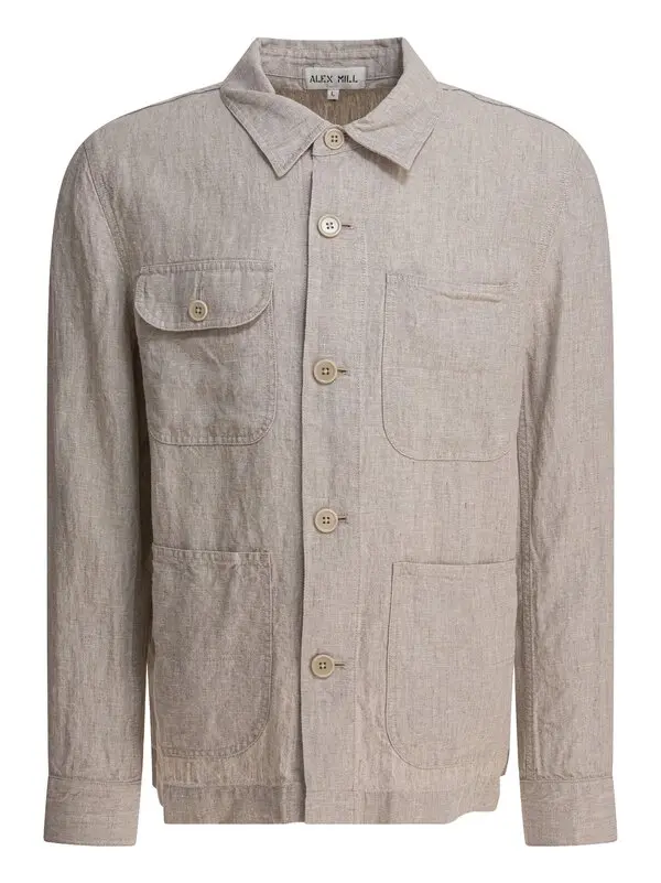 ALEX MILL Linen Work Jacket - Beige