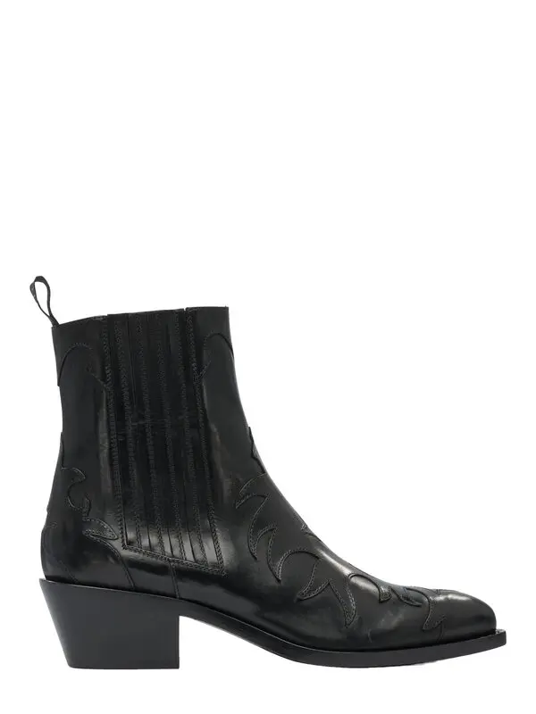 Sartore Leather Ankle Boots - Black