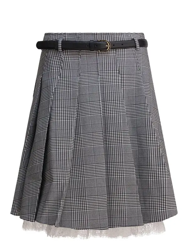 SELF-PORTRAIT Pleated Miniskirt - Grey