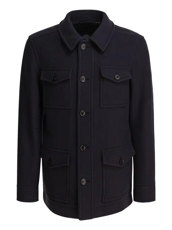 TOM FORD Four-pocket Sharp Twill Jacket - Blue