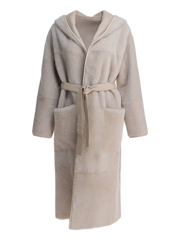 BLANCHA Shearling Coat - White