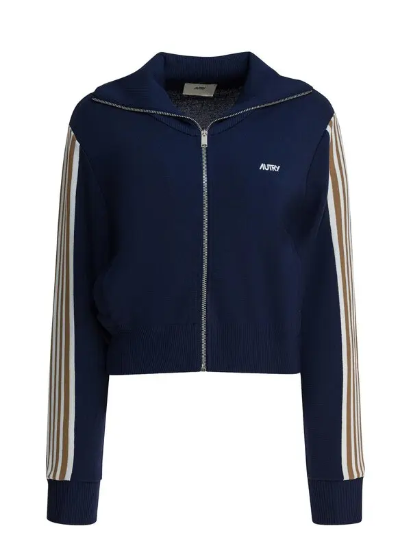AUTRY Viscose-blend Zippered Sweatshirt - Blue