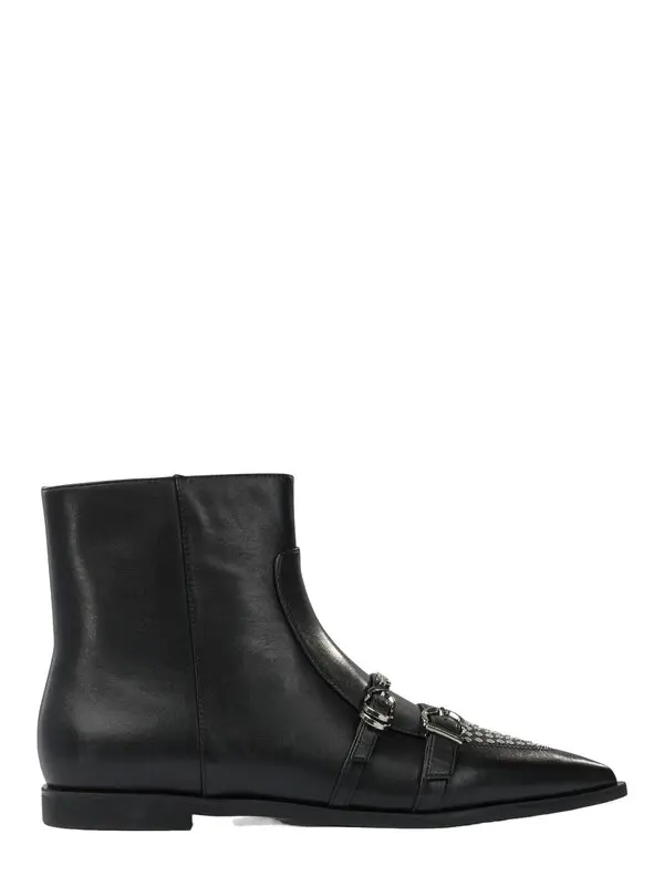 Pinko Leather Ankle Boots - Black