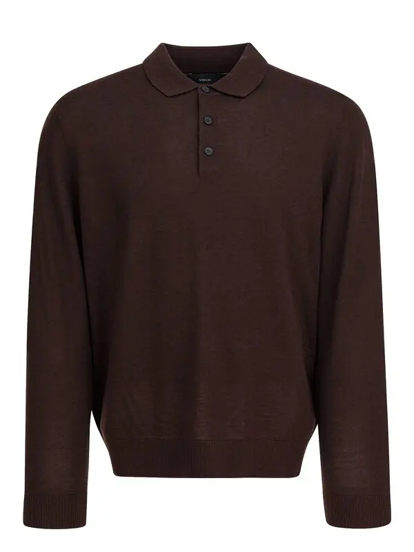 Vince Merino Wool Polo Shirt - Bordeaux