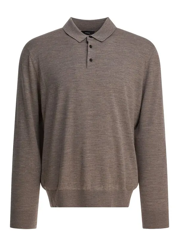 Vince Wool And Cashmere Polo Shirt - Grey