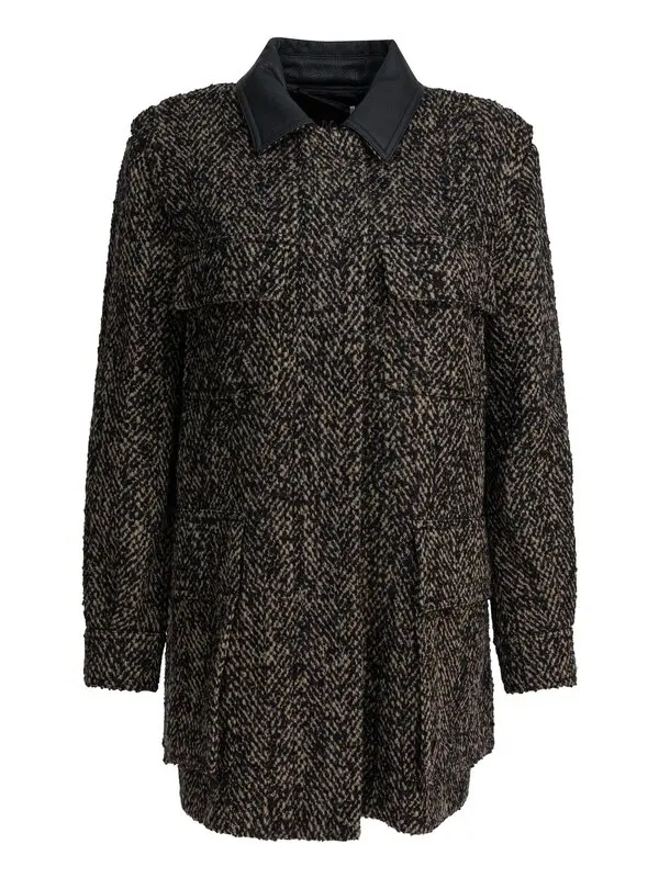 Max Mara Tweed Wool Coat - Brown