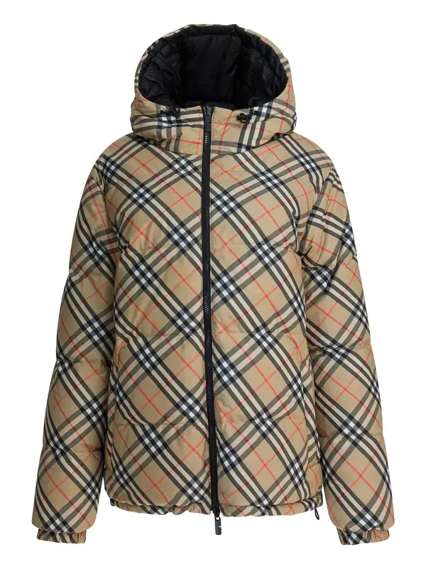 Burberry Check Reversible Down Jacket - Beige