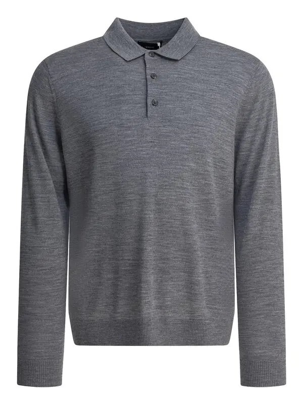 Vince Merino Wool Polo Shirt - Grey