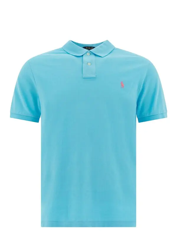 Polo Ralph Lauren Pique Polo Shirt - Light Blue