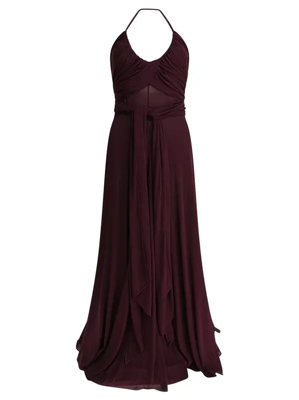 Alaïa Jersey Crossover Dress - Bordeaux