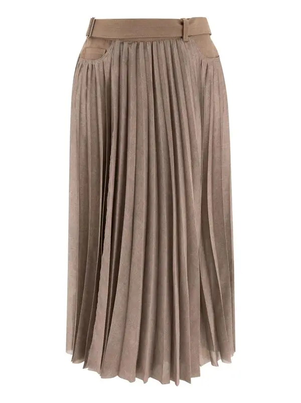 Sacai Pleated Skirt - Beige