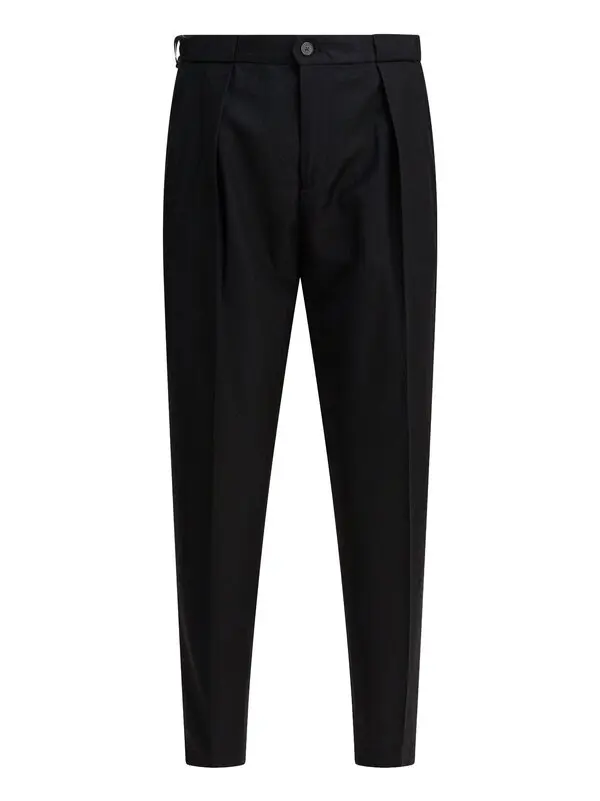 BRIGLIA 1949 Pinstriped Wool-cashmere Trousers - Black