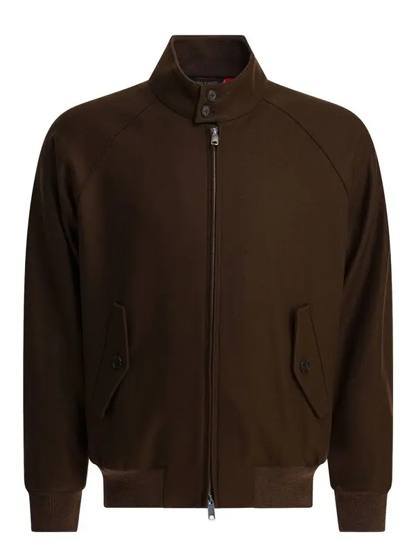 BARACUTA G9 Melton Bomber Jacket - Brown