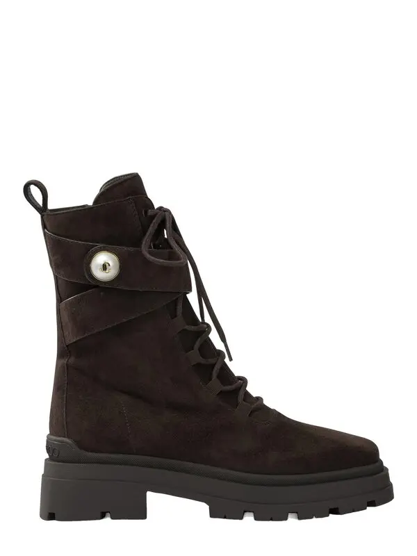 JIMMY CHOO Noemi 45mm Combat Boots - Brown