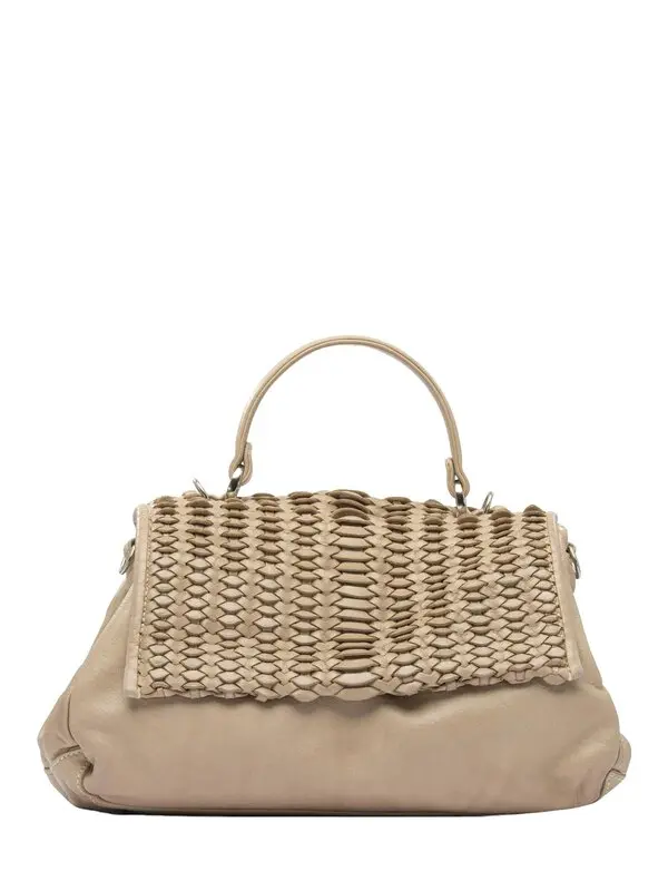 GIANCARLO NEVOLA Leather Shoulder Bag - Beige