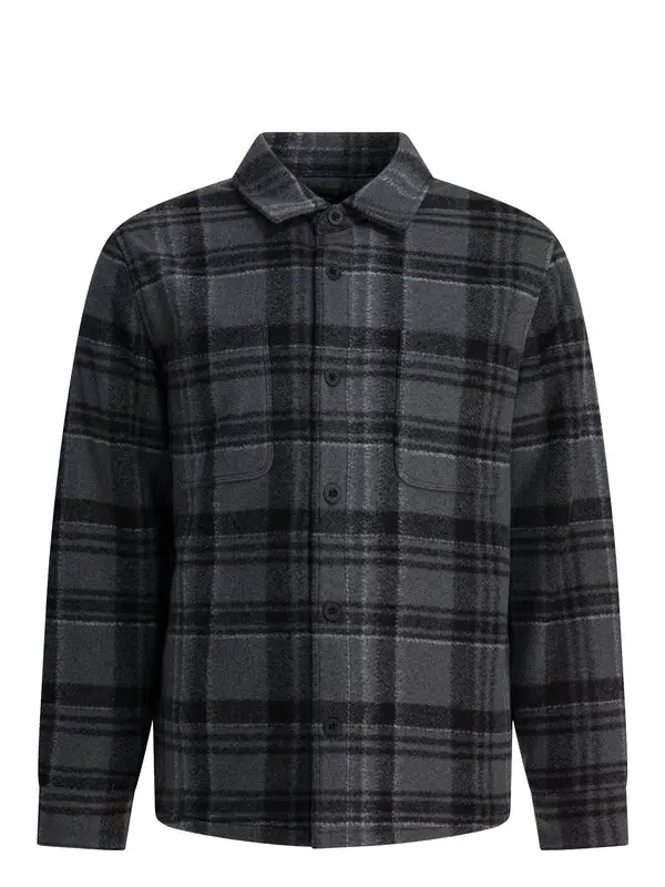 Vince Check Overshirt Jacket - Grey