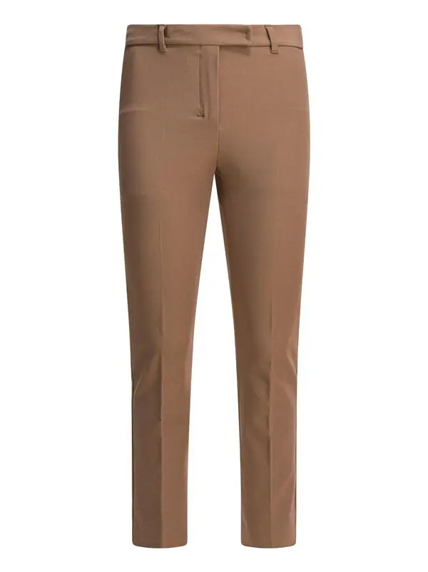 Max Mara Stretch Cotton-blend Trousers - Brown