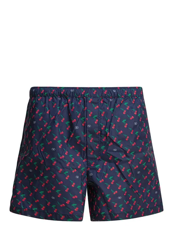Valentino Garavani Printed Swim Shorts - Blue