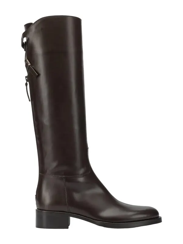 Sartore Parma Knee-high Leather Boots With Zip Closure - Brown