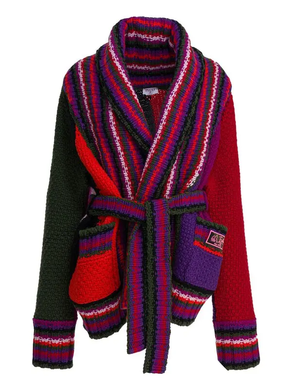 Emilio Pucci Orchidee Print Wool Cardigan - Multicolor