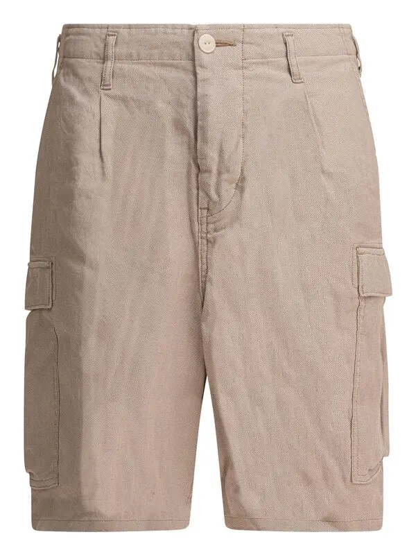 NONNATIVE Linen-acetate Cargo Shorts - Beige