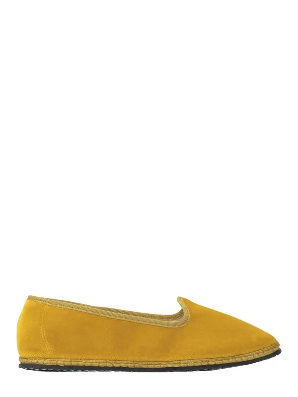 VIBI VENEZIA Velvet Ballerinas - Yellow